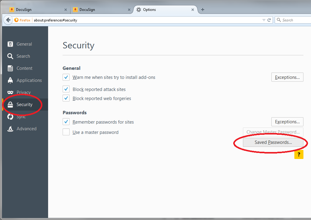 Troubleshooting cached login credentials in Mozilla Firefox