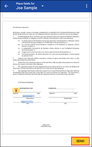 Send a Document Out for Signature with the DocuSign Mobile App for Android