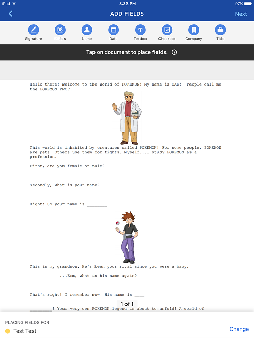 Send a Document Out for Signature with the DocuSign Mobile App for iOS ...