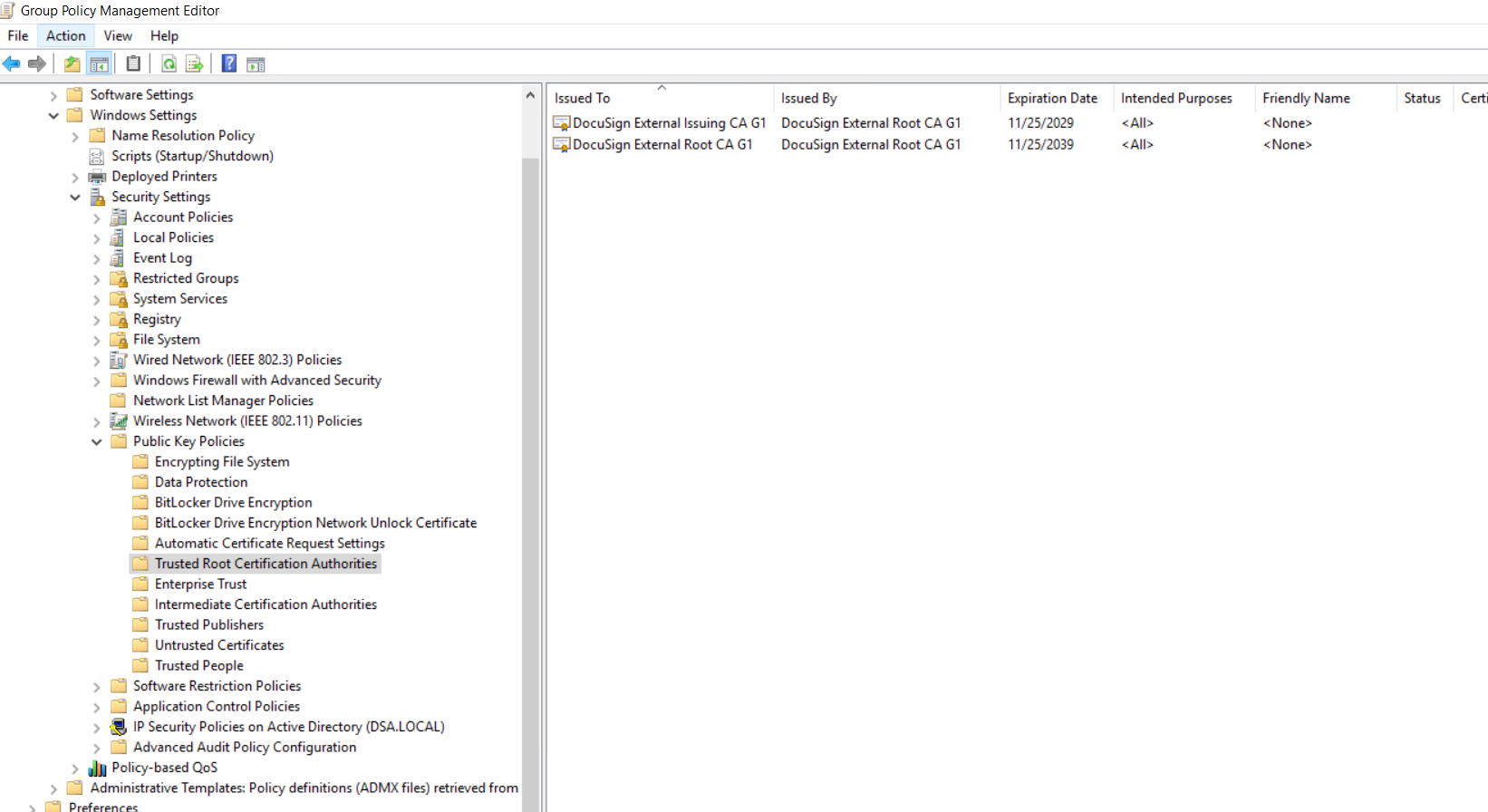How to distribute the DocuSign External Certificate Authority to Client ...