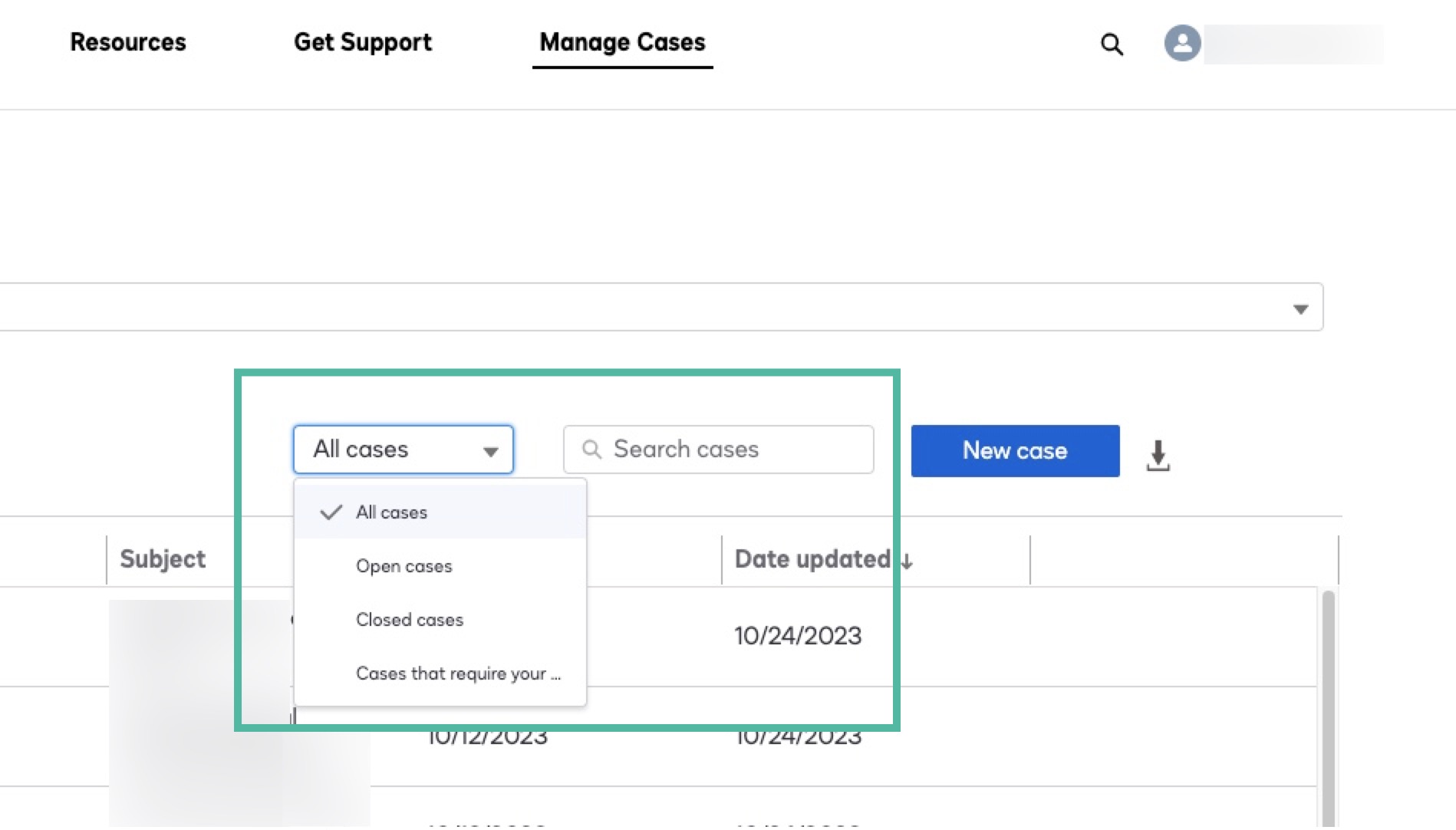 As an Admin, how can I view and manage all cases for my account?