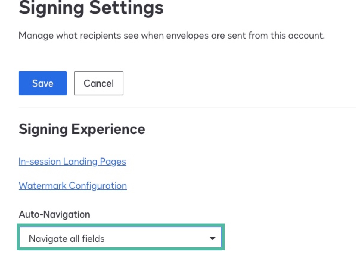 How do I auto-navigate an envelope?