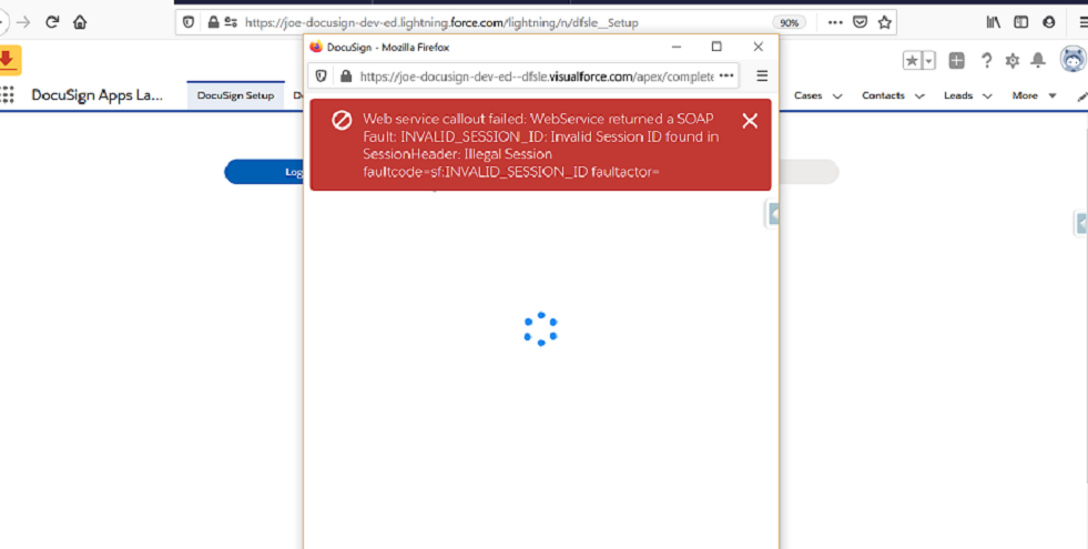 Docusign Apps Launcher Web Service Callout Failed Webservice Returned