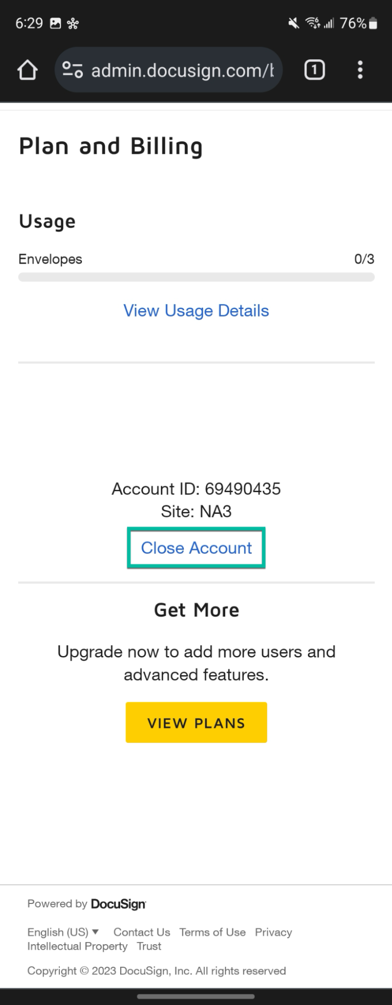 Cómo cancelar su suscripción o cerrar su cuenta de DocuSign