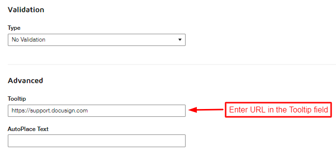 How do I create a hyperlink in a DocuSign document?
