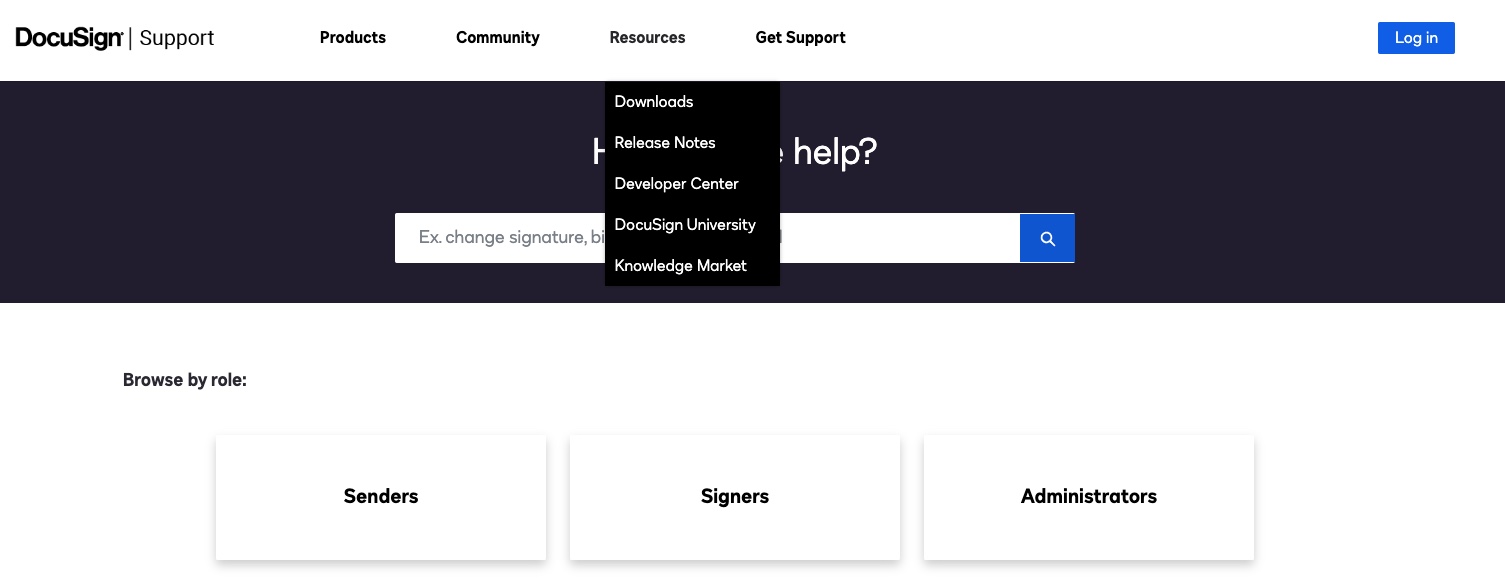 How to use the DocuSign Support Center