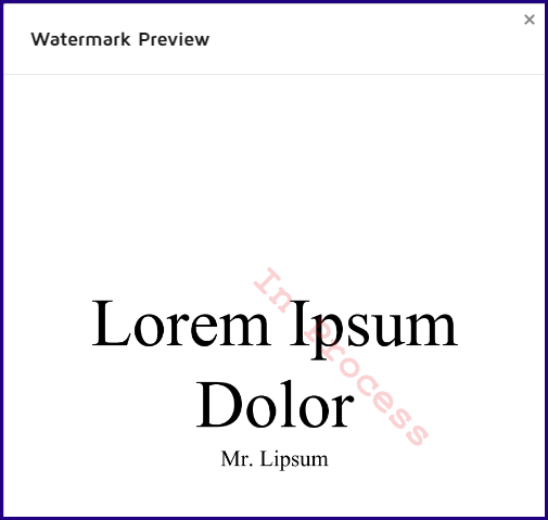 How do I manage the watermark for In-Process envelopes sent from my ...