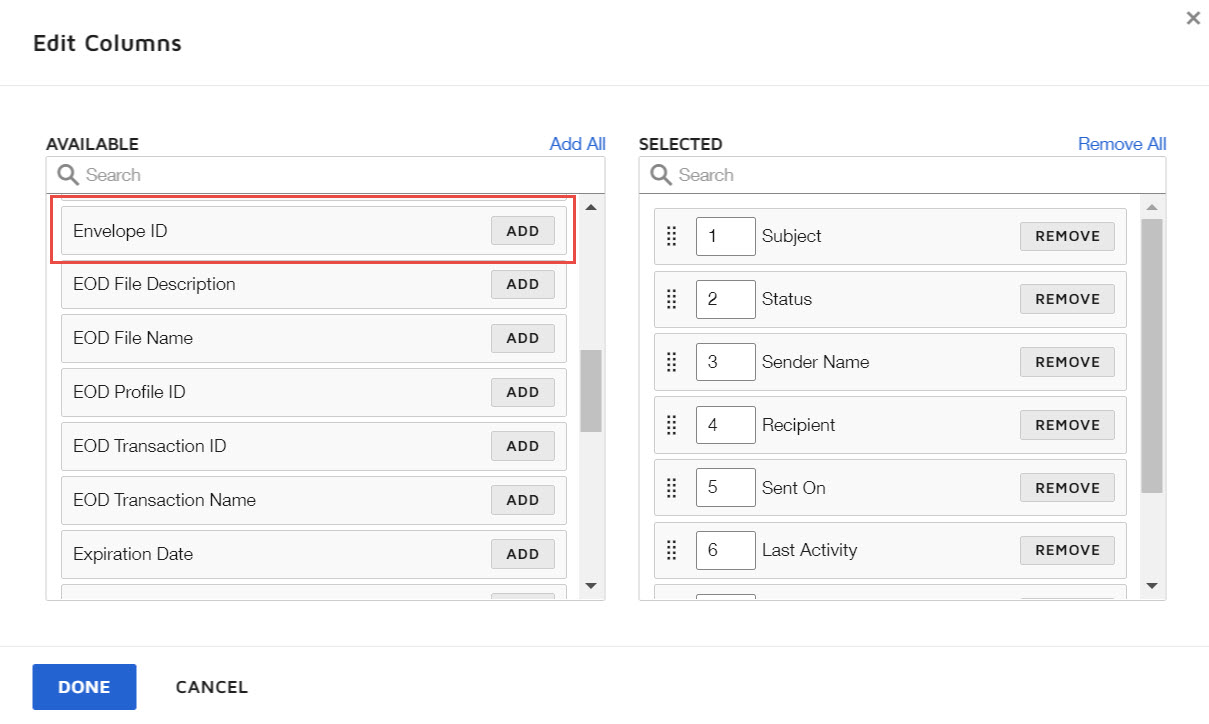 Where do I find my Envelope ID?