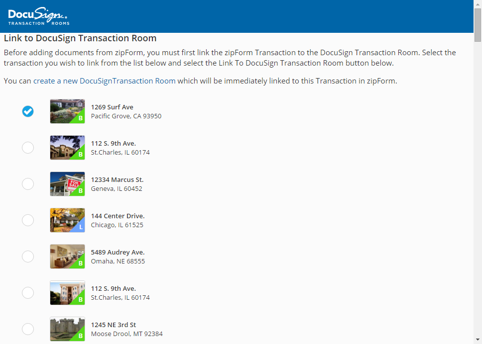 How to Send zipForm forms to DocuSign Rooms for Real Estate