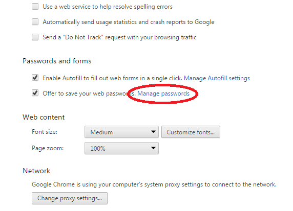 Troubleshooting cached login credentials in Google Chrome