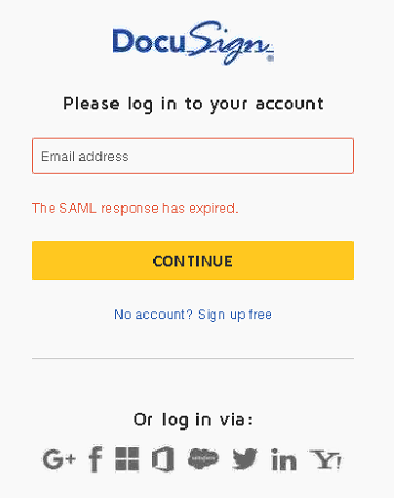 SSO - Error: The SAML response has expired.