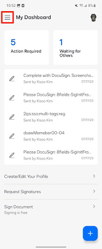 How to manage or cancel your DocuSign plan (Android)