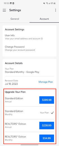 How to manage or cancel your DocuSign plan (Android)