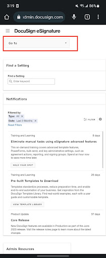 How to manage or cancel your DocuSign plan (Android)