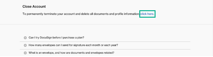 How to cancel your subscription or close your DocuSign account