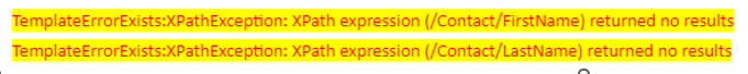 DAL GEN: TemplateErrorExists: XPathException, Xpath expression and other Xpath and conditional error