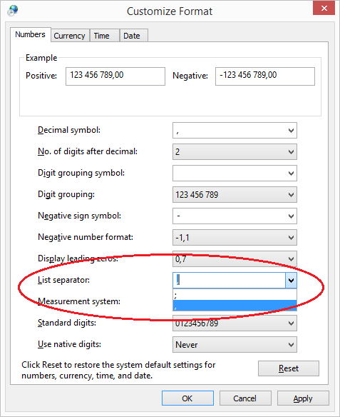 Docusign CSV file format for certain locales