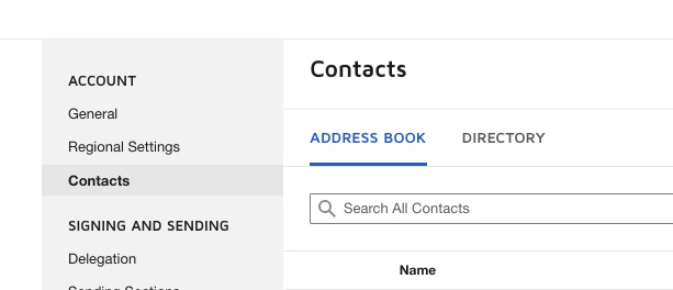 How do I manage my Docusign contacts?