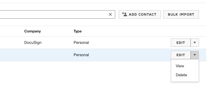 How do I manage my Docusign contacts?