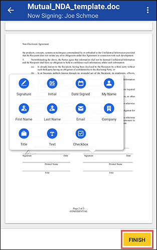 Sign and Return a Document with the Docusign Mobile App for Android