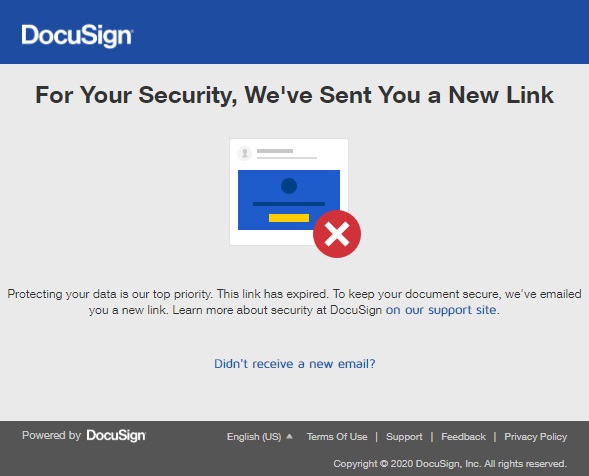 Le e-mail di notifica delle buste di Docusign scadono?