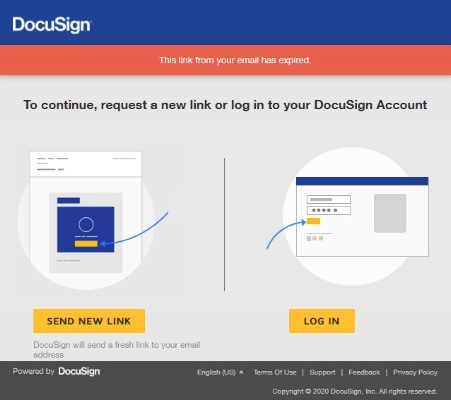 Le e-mail di notifica delle buste di Docusign scadono?