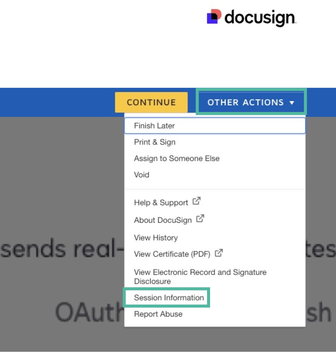 How do I get signing Session Information?