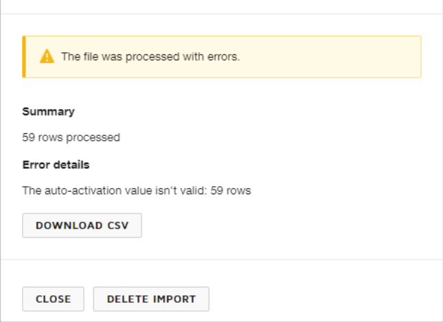 Bulk Send Error The Auto Activation Value Isnt Valid