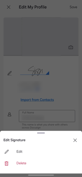 How do I change my signature or adopt a custom signature? (iOS and Android)