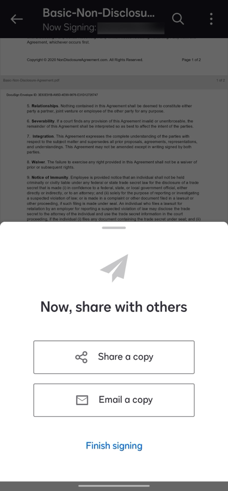 Sign and Return a Document with the Docusign Mobile App for Android
