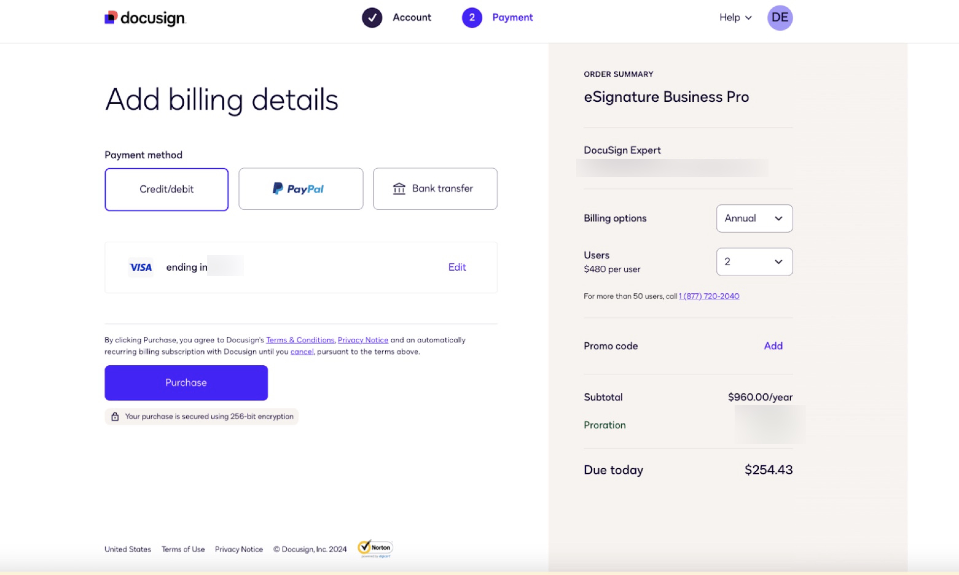 Change your Docusign plan