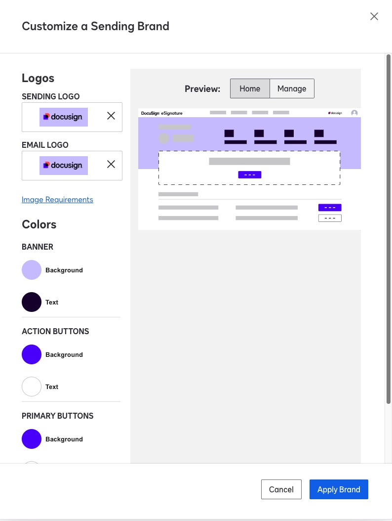 eSignature: Customize account activation emails with branding