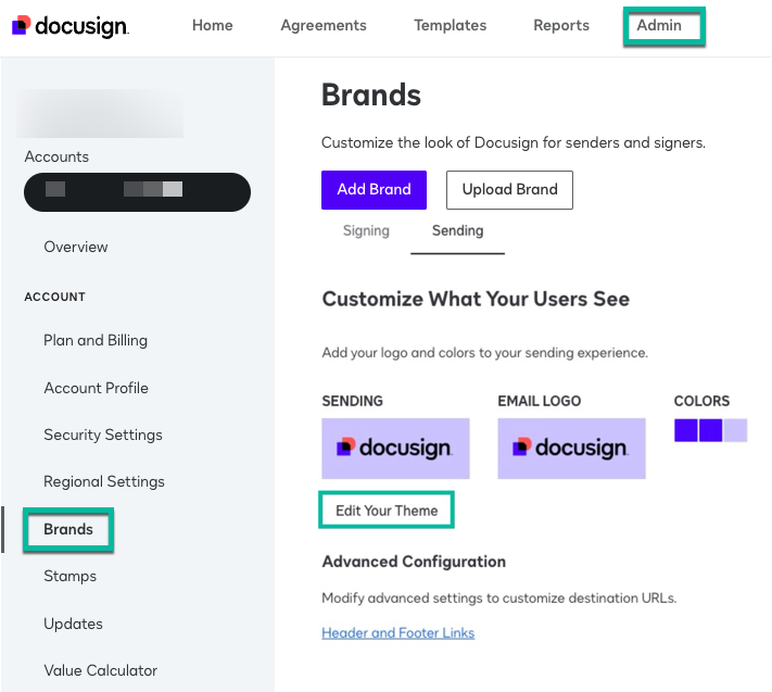 eSignature: Customize account activation emails with branding