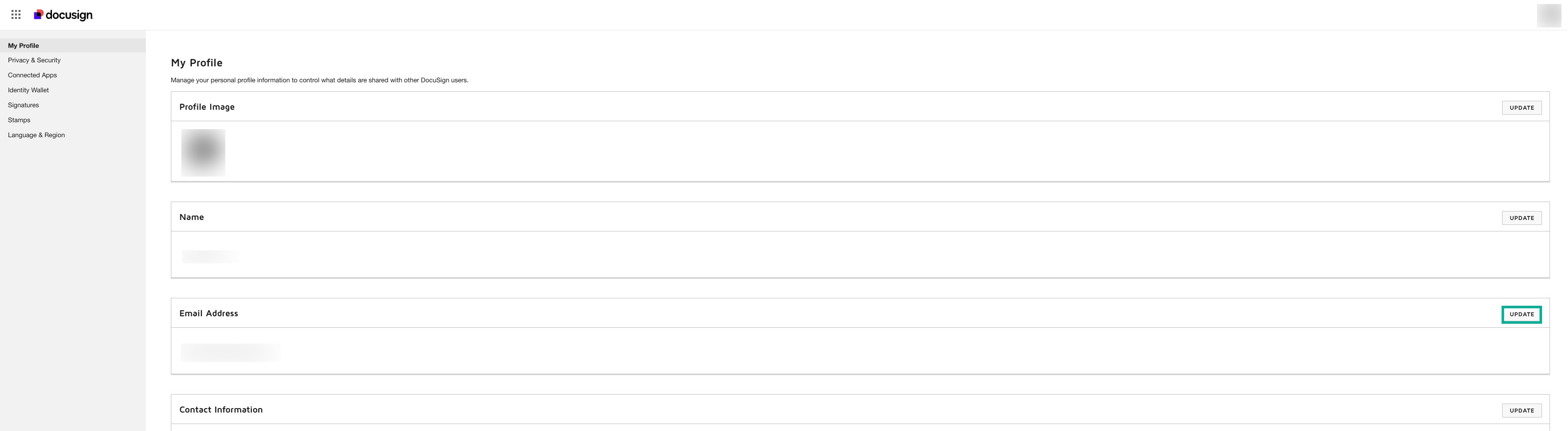 How do I change a Docusign account email address?