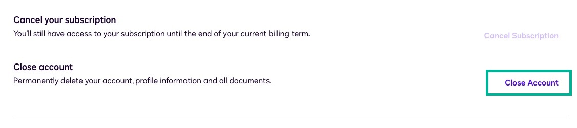 Cancel your subscription or close your Docusign account