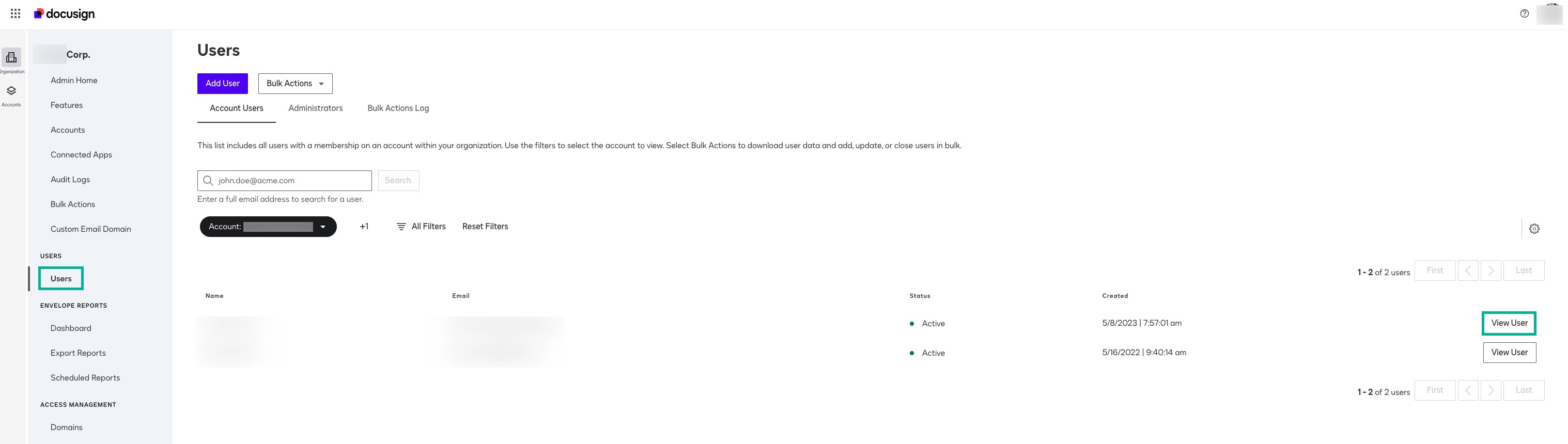 Docusign CLM.DS: Troubleshoot User Management in DAL