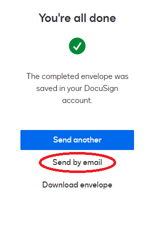 Docusign for Outlook Send by Email button no longer available
