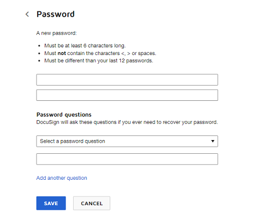 How do I reset my DocuSign password?