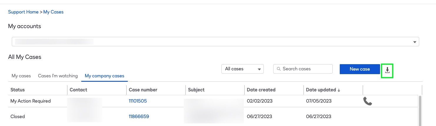 As an Admin, how can I view and manage all cases for my account?