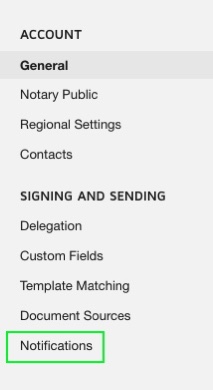 How do I manage my DocuSign email notifications?