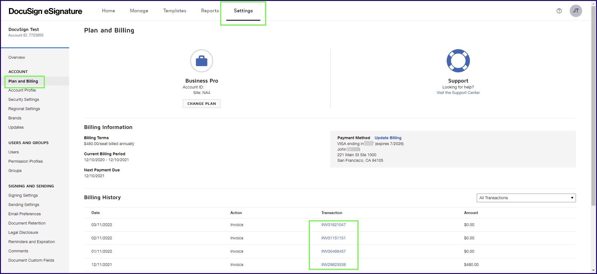 What do I do if I was charged an unexpected amount on my DocuSign invoice?