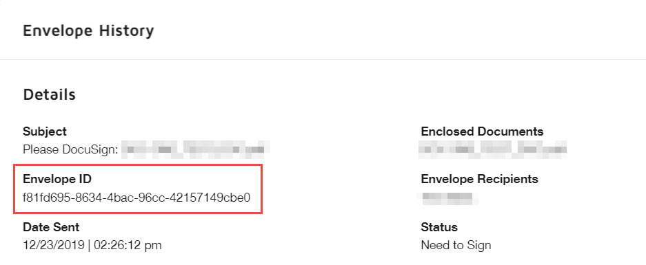 Where can I find the Envelope ID?