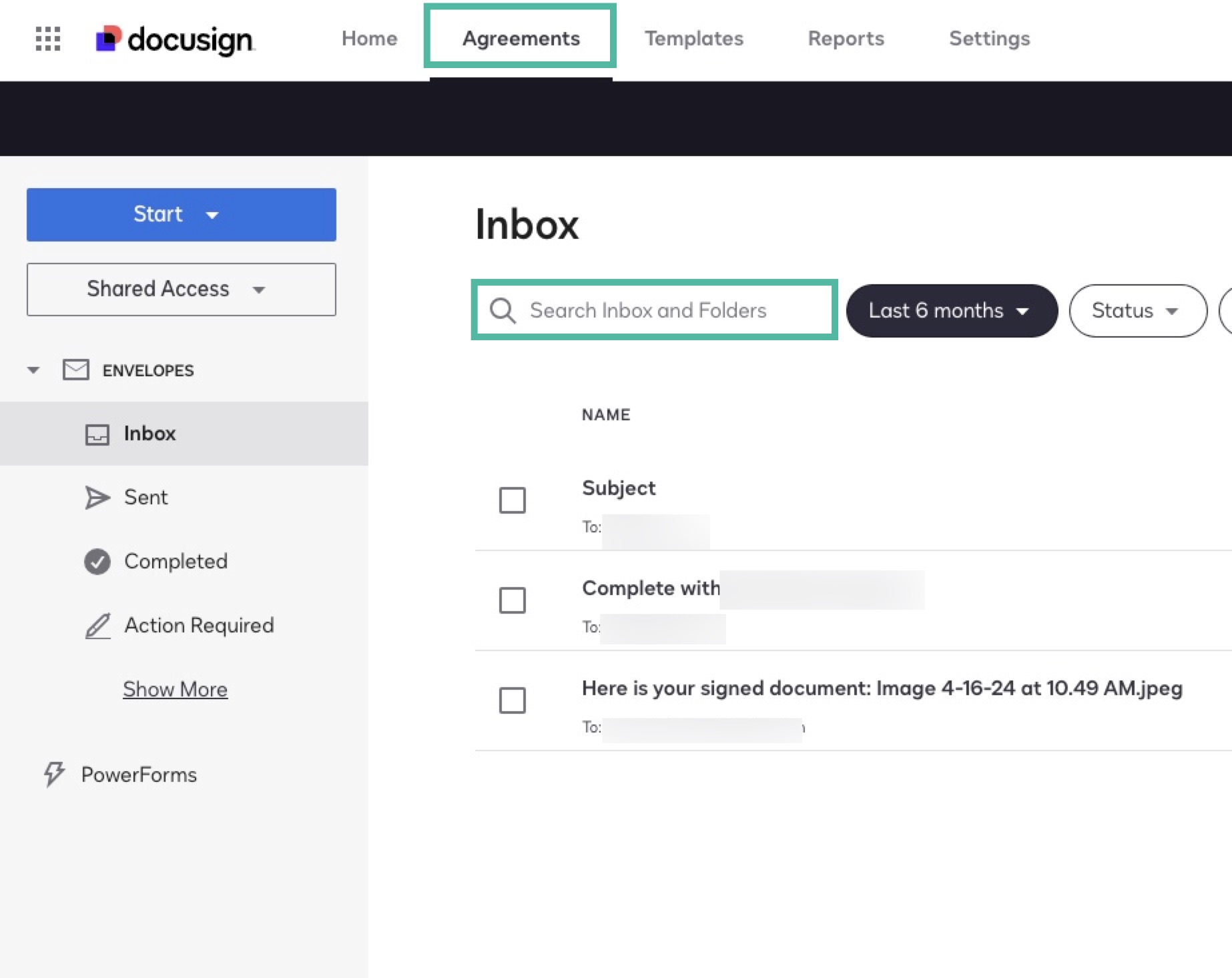 How can I find an envelope in my account using the envelope ID?