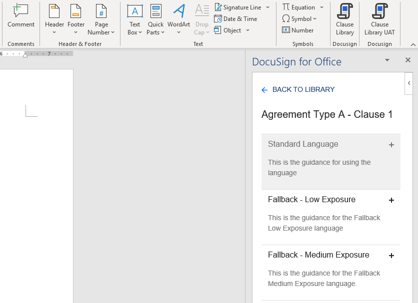 CLM Clause Library: Microsoft Word Add-in