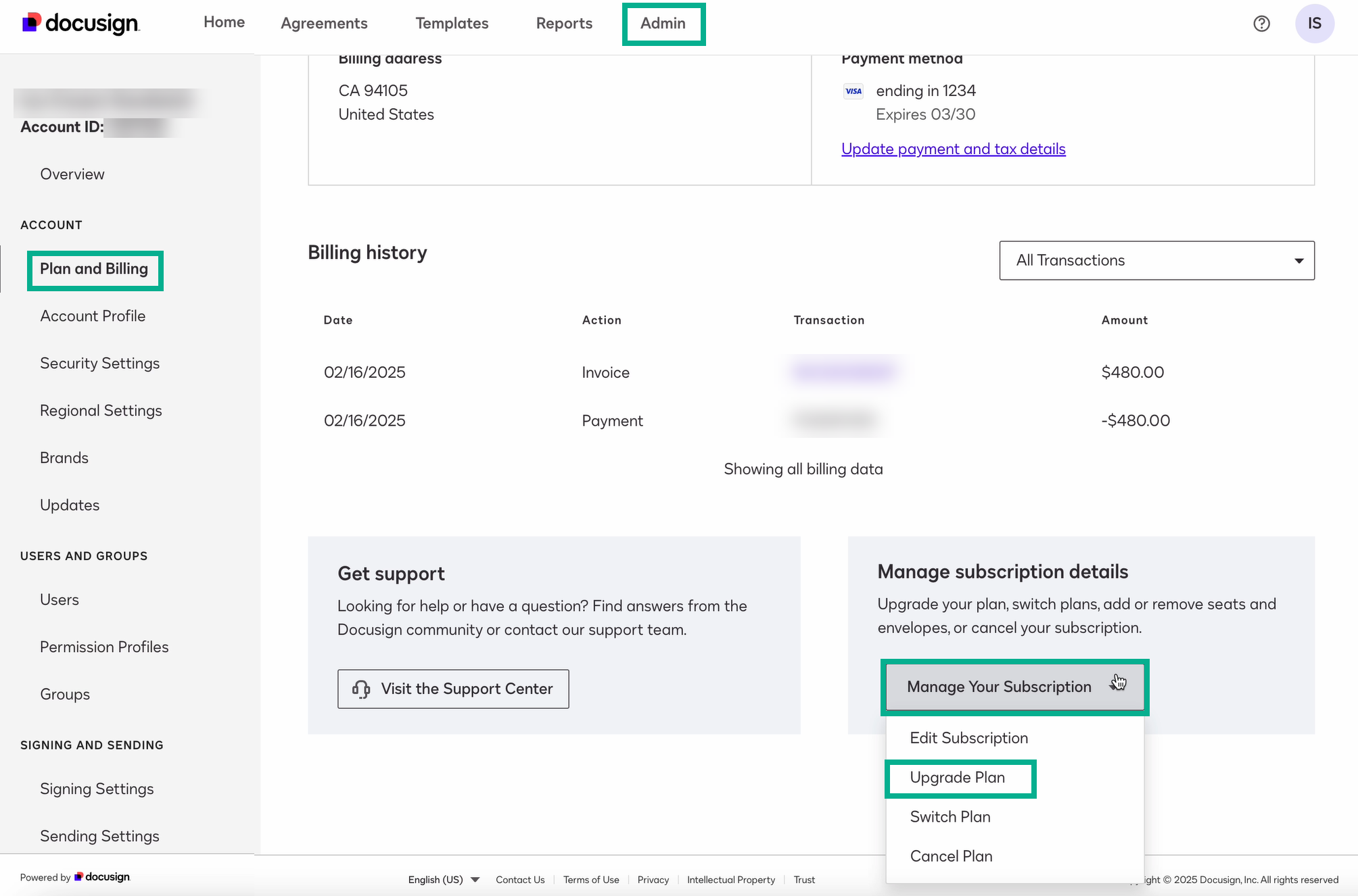 FAQ: How do I make changes to my Docusign plan?