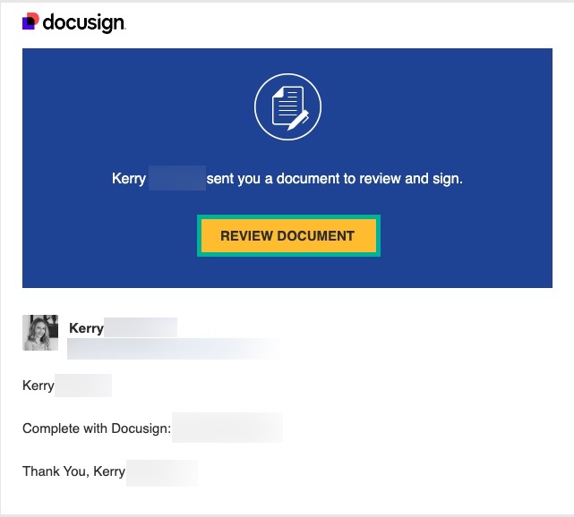 Como posso assinar um documento com a Docusign?