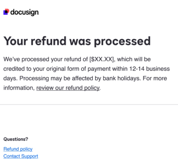 Docusign Refunds