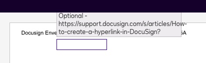 How do I create a hyperlink in a Docusign document?
