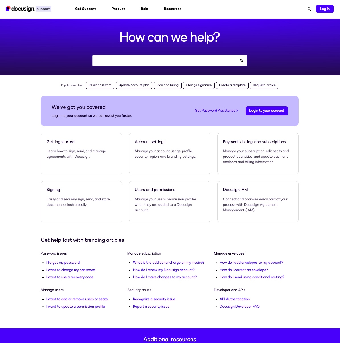 How to use the Docusign Support Center