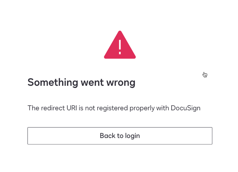 Docusign Apps Launcher (DAL) error message: 